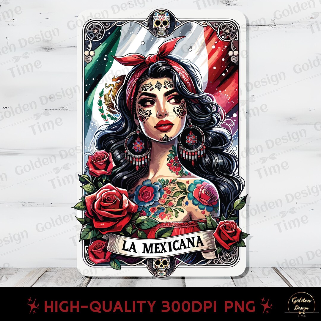 La Mexicana Latina Tarot Card PNG Mexicana Loteria Card PNG Sublimation ...