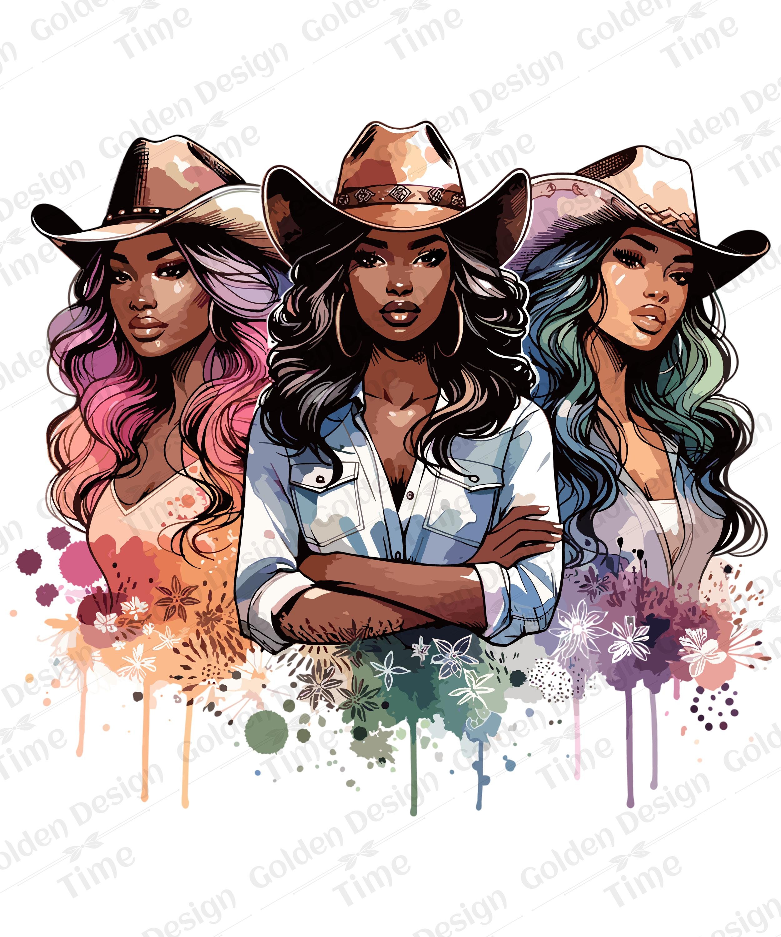 Melanin Black Cowgirls Hat Png, Melanin Cowgirl African Black Country ...