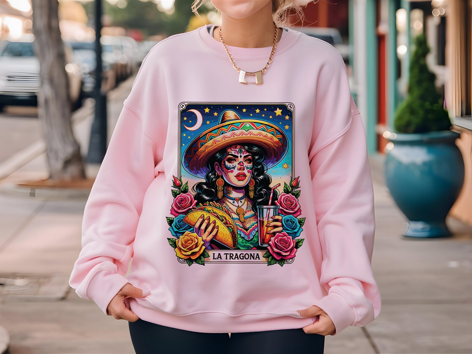 La Tragona Tarot Card PNG Loteria Card Latina Chicana PNG Loteria Latina Spanish Mexicana Funny ...