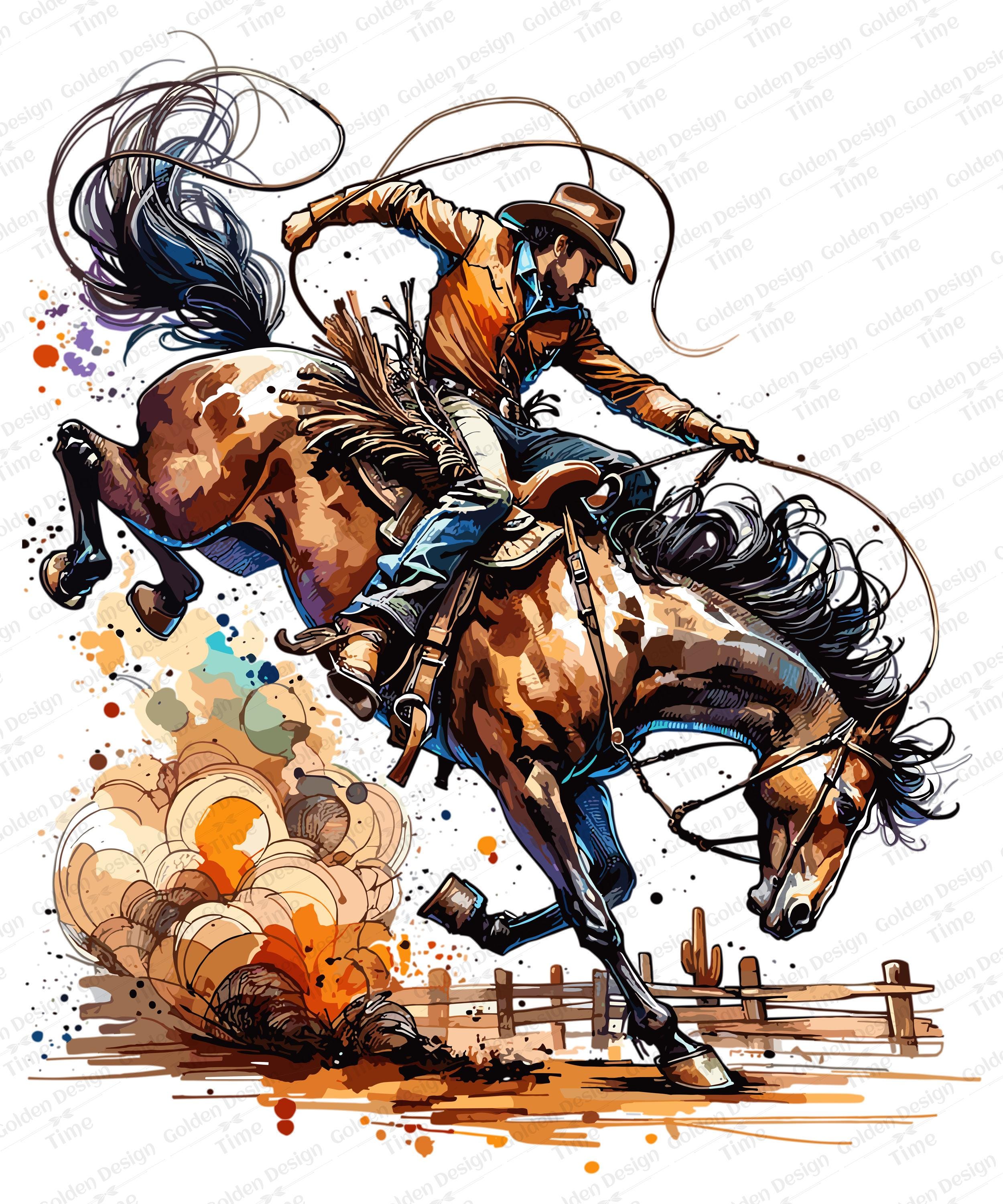 Cowboy Rodeo Svg Rodeo Horse, Bronco Bucking Rodeo Svg, Horse Rider ...