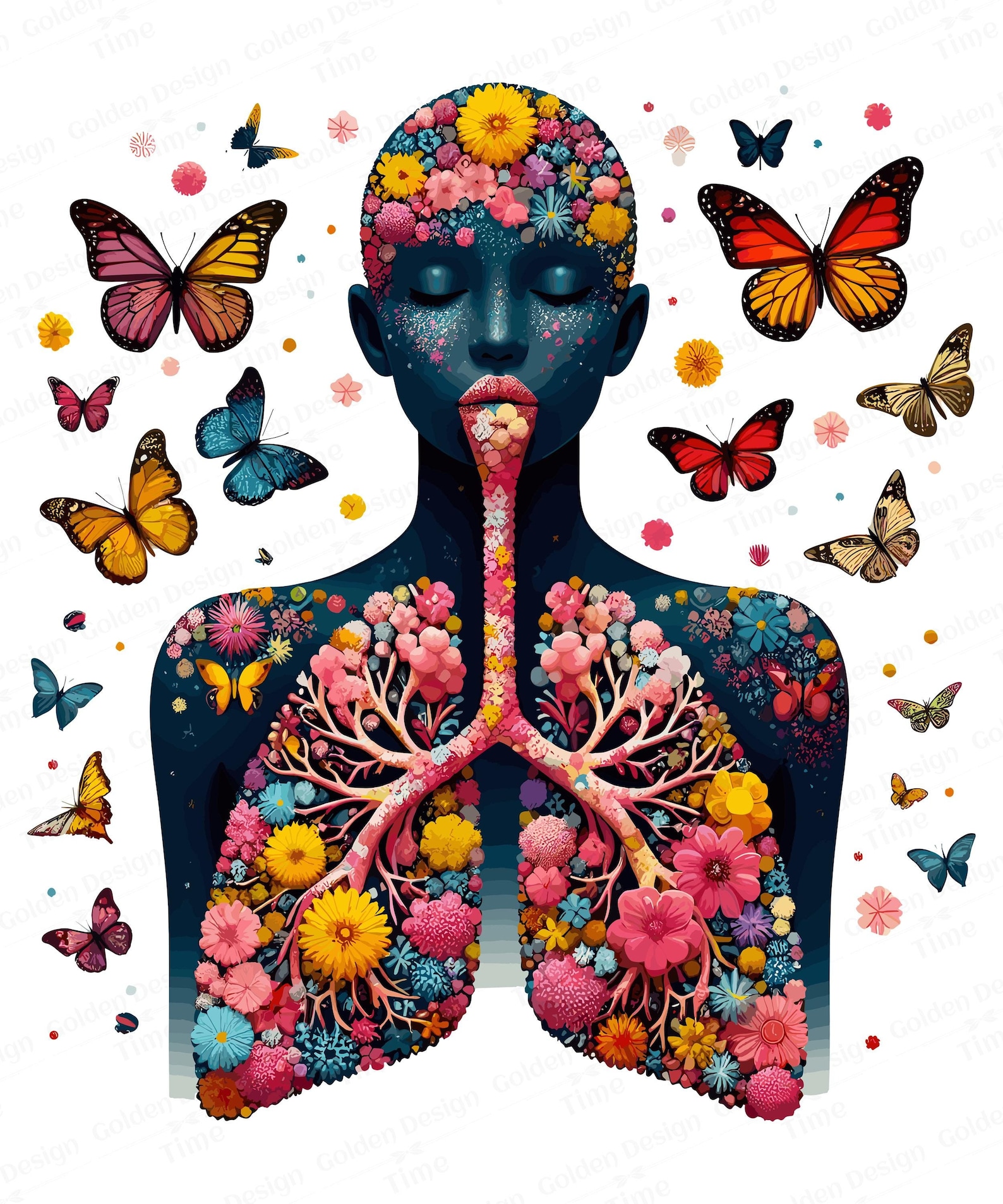 Breathe Png Breathe in Out Breathe Meditate, Anatomy Floral Lung Yoga ...