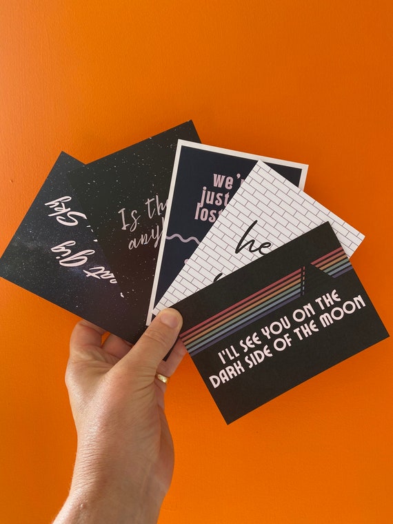 Pink Floyd typography Wall Art Retro Printmini Print A6 - Etsy