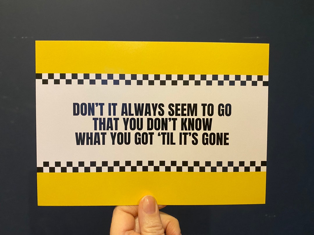 Big Yellow Taxi Joni Mitchell 70s Music Song Lyrics A3 - Etsy