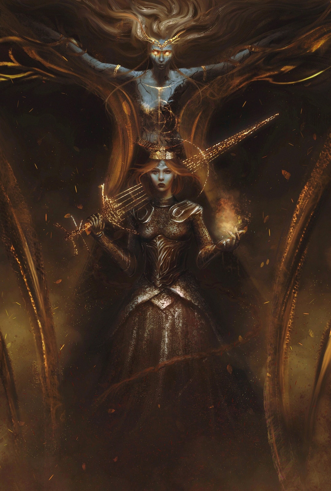 Tarnished and Queen Marika L Elden Ring Art Print - Etsy