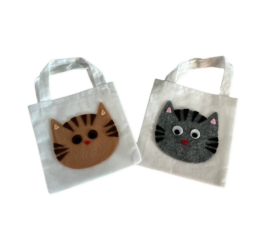 Set of 10 Cat Treat Bags - Cat Party Favor Bags - 6"x6" - Cat Lover ...