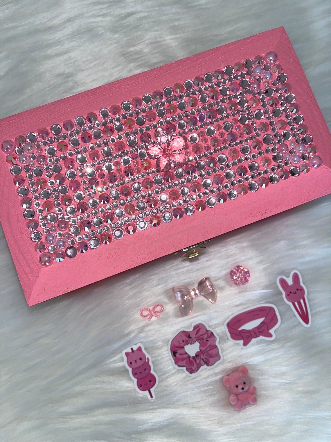 Bedazzled Pink Jewelry Box - Etsy