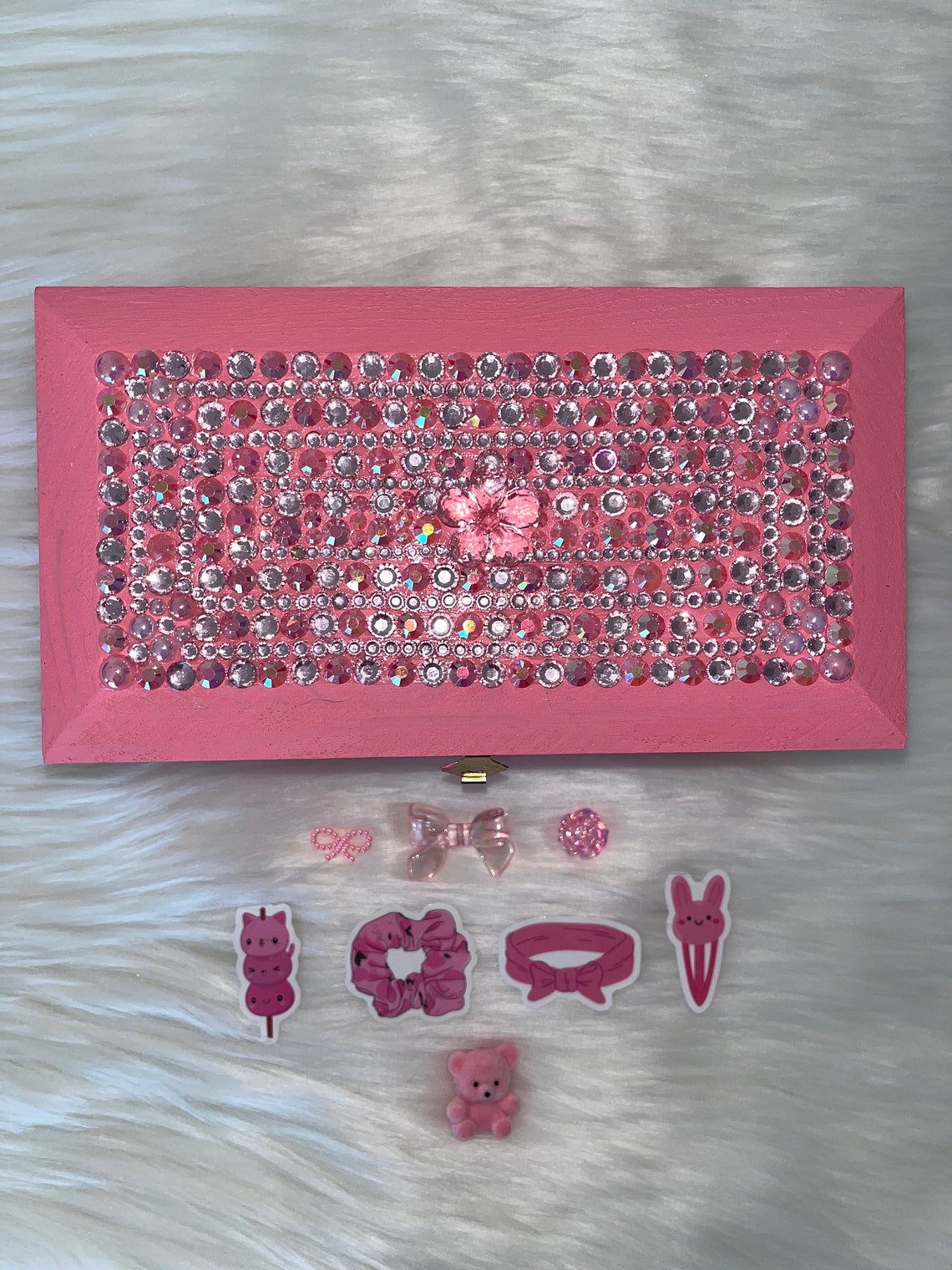 Bedazzled Pink Jewelry Box - Etsy