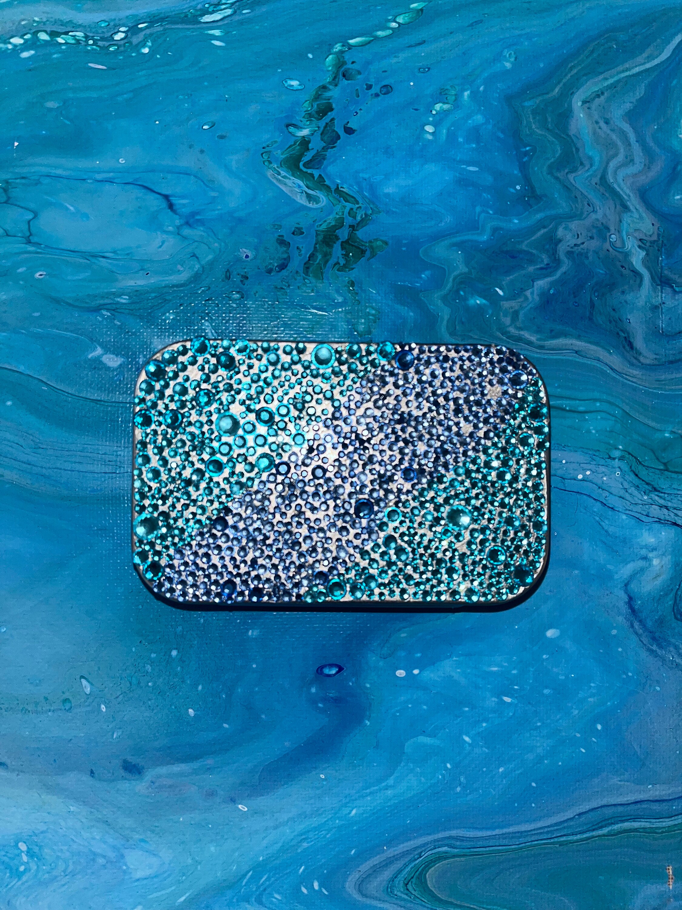 Bedazzled Ocean Blue Smoke Pack Altoid Wallet With Accessories Included ...