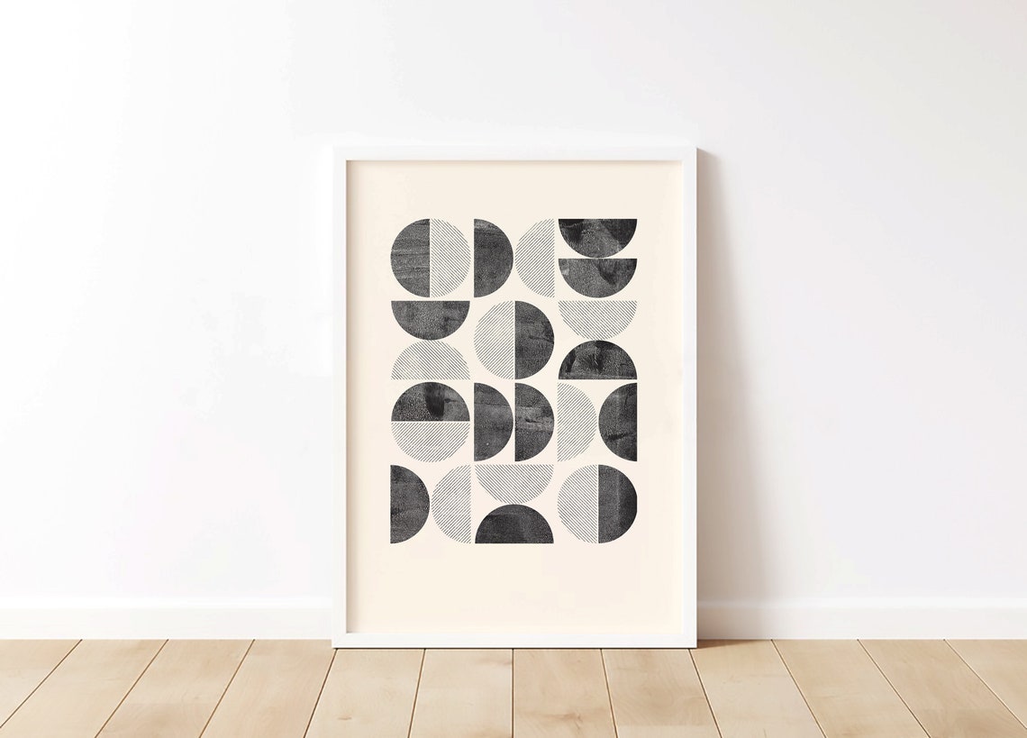 Geometric Circle Line Wall Art Printable Wall Art Minimalist - Etsy