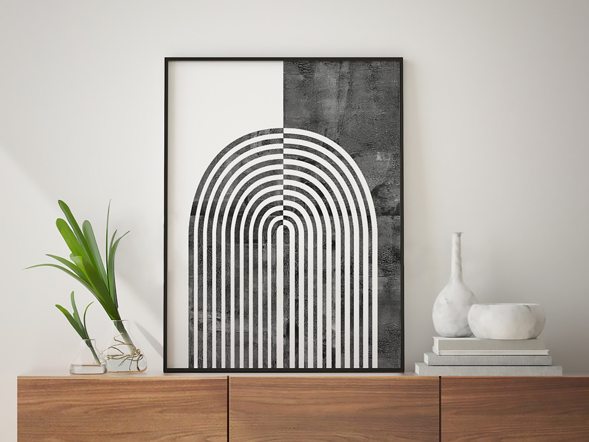 Geometric Wood Print Arch Art Modern Wall Art Printable Wall | Etsy