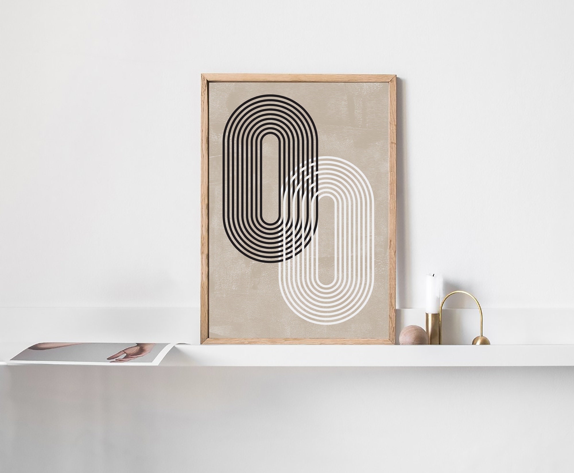 Geometric Abstract Circle Line Print, Minimalist Wall Art, Printable ...