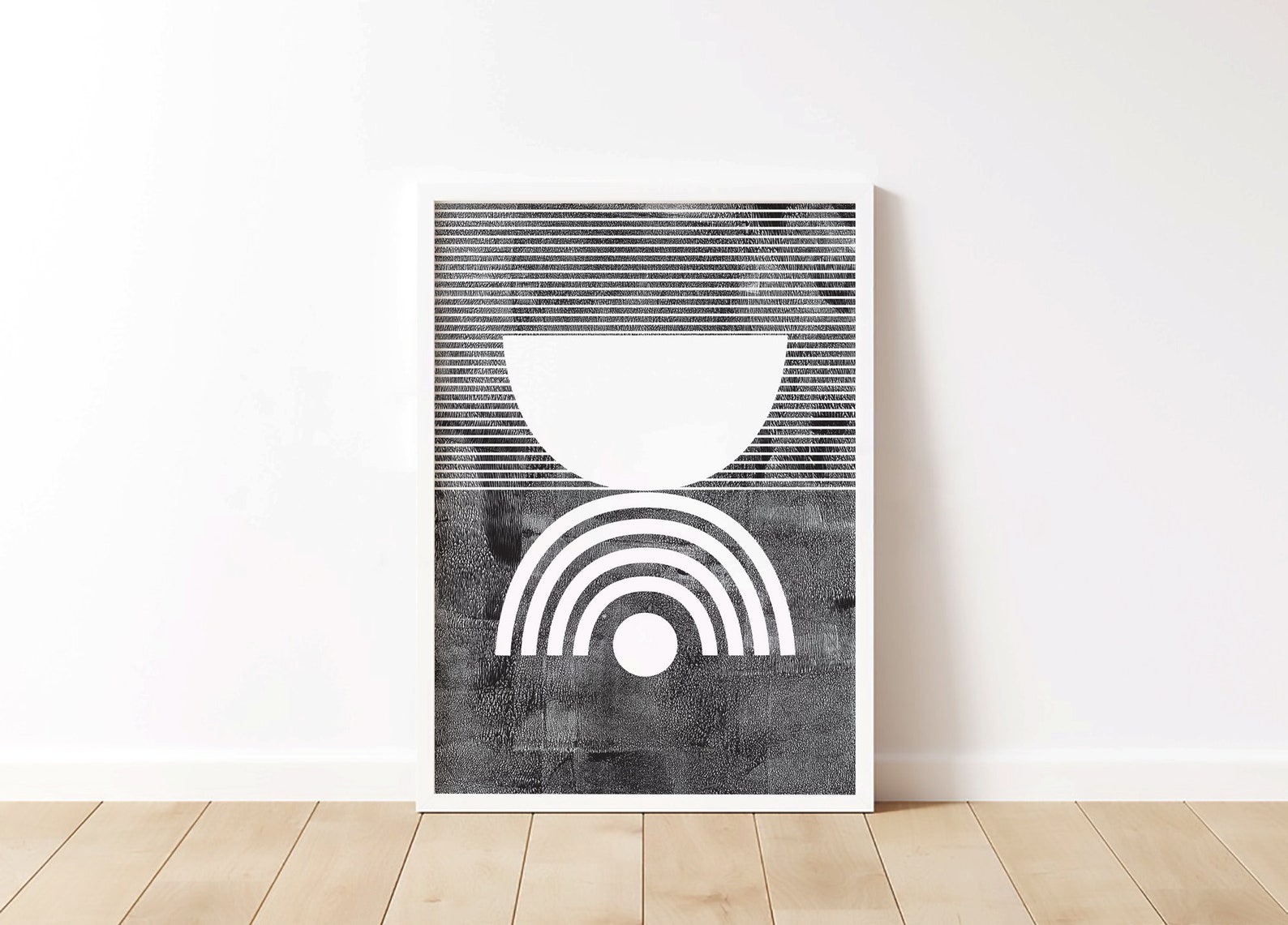 Geometric Block Print Wall Art Minimalist Art Mid-century - Etsy