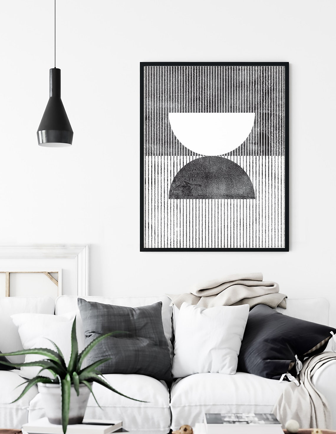 Geometric Block Print Line Wall Art Modern Wall Art - Etsy