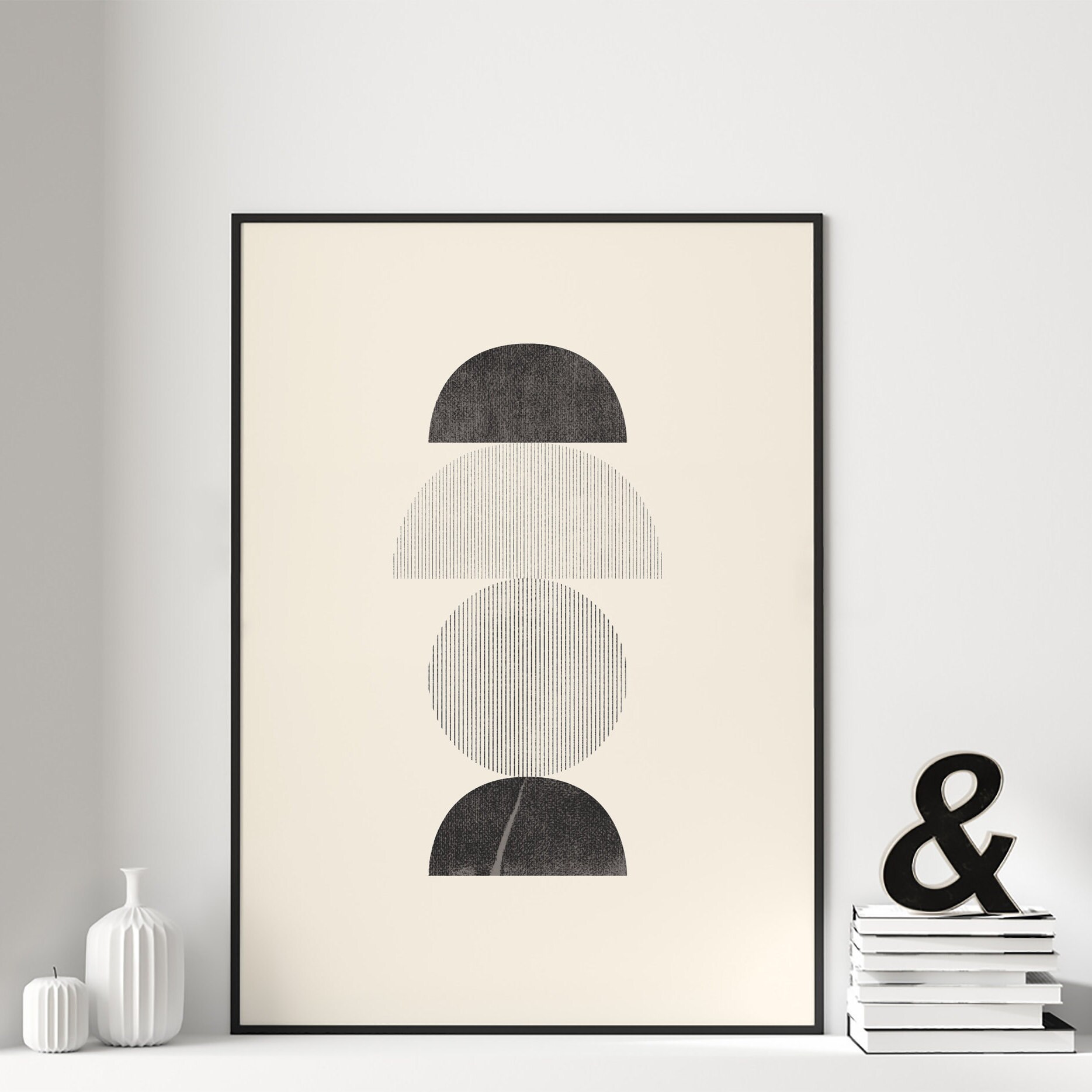 Geometric Minimalist Shapes and Lines Wall Art, Modern Printable Wall ...