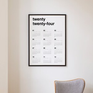 2024 12 Month Printable Yearly Calendar, Minimalist Printable Calendar ...