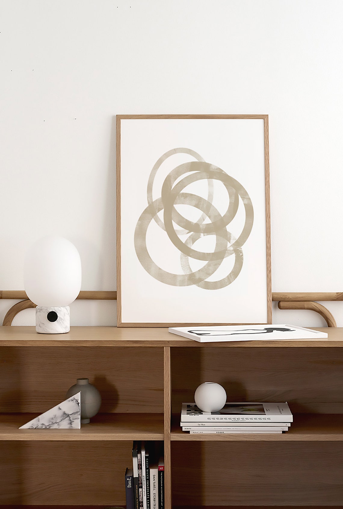 Set of 5 Printable Art Downloadable Beige Black Art Wall | Etsy