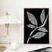 Boho Black and White Plant Wall Art, Abstract Digital Download, Modern ...