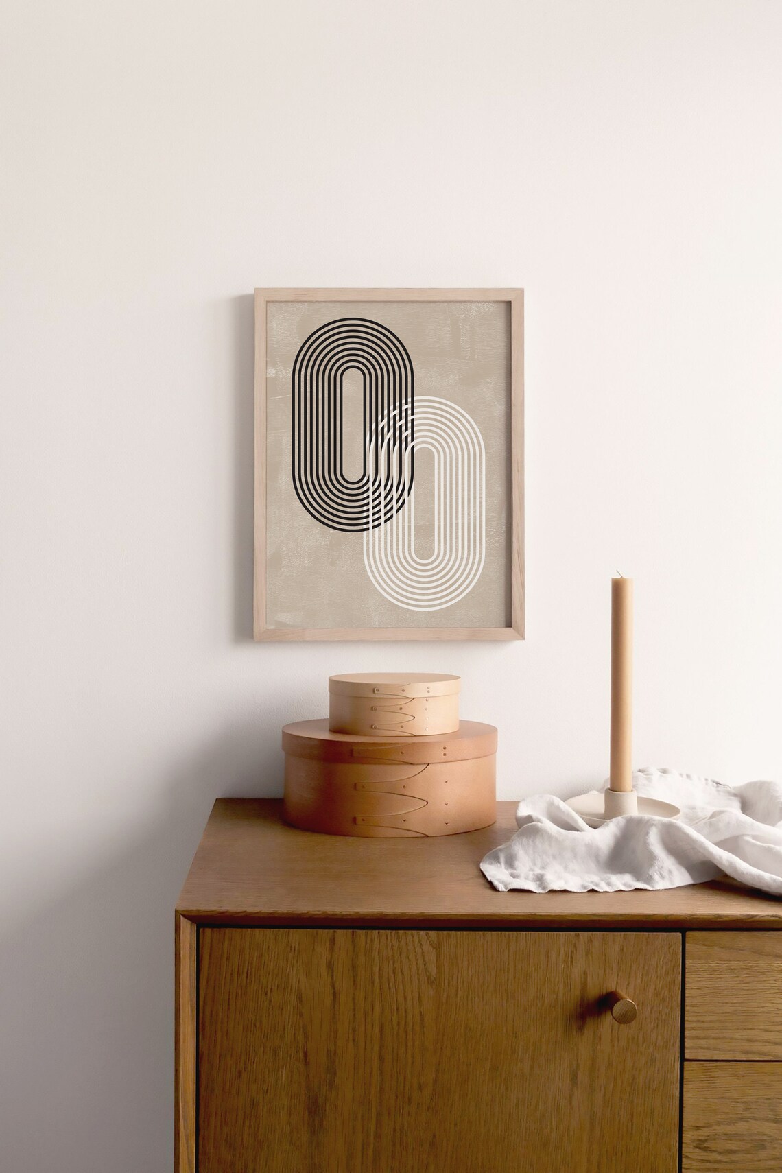 Geometric Abstract Circle Line Print Minimalist Wall Art - Etsy