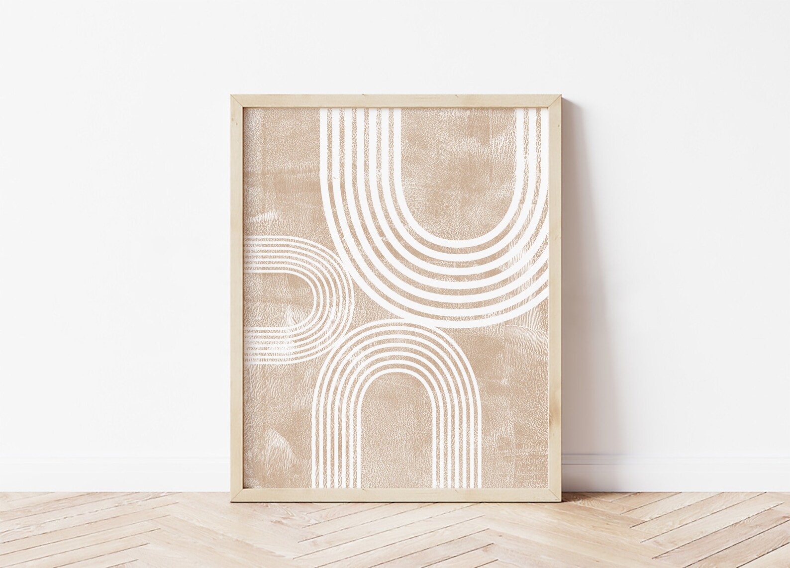 Abstract Beige Arch Wall Art Mid-century Modern Minimal - Etsy