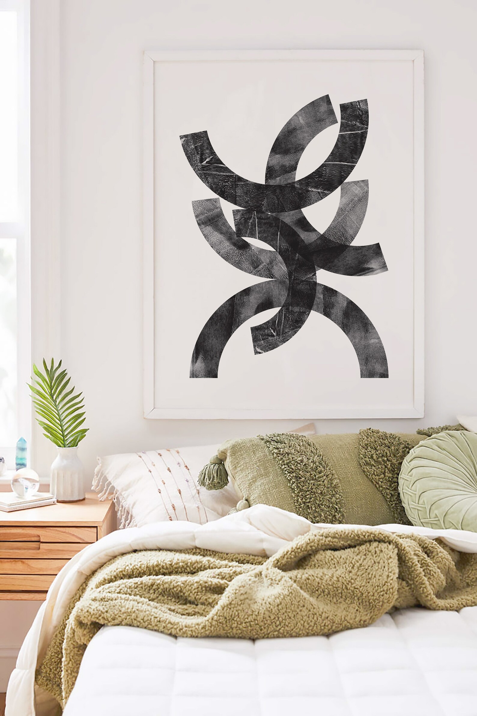 Abstract Arch Black and White Block Print Printable Wall Art - Etsy