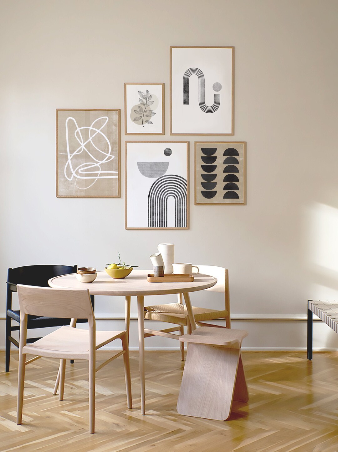 Set of 5 Printable Art, Wall Collage Kit, Minimalist Gallery Wall ...