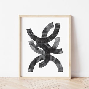 Abstract Arch Black and White Block Print, Printable Wall Art ...