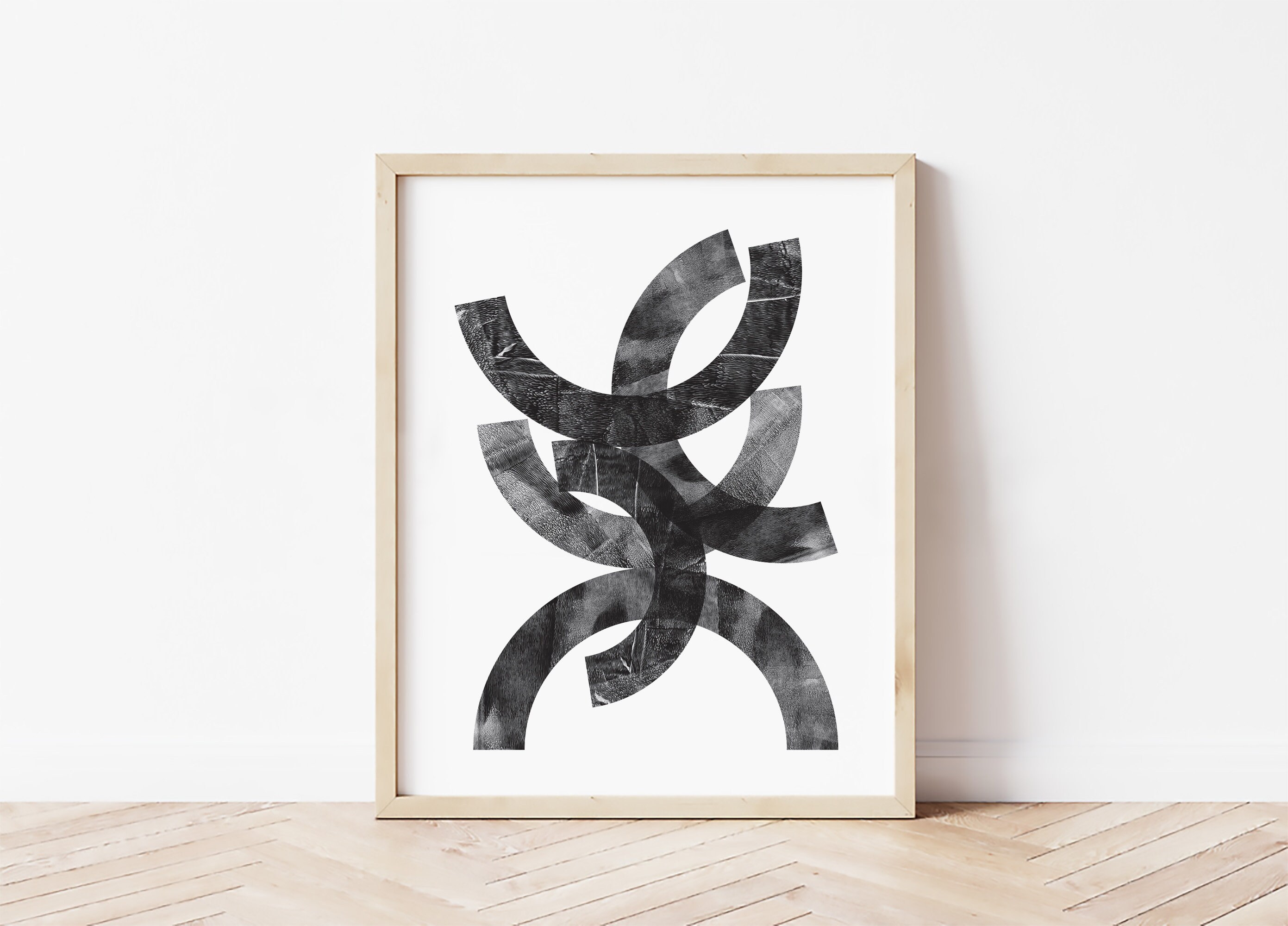 Abstract Arch Black and White Block Print Printable Wall Art - Etsy