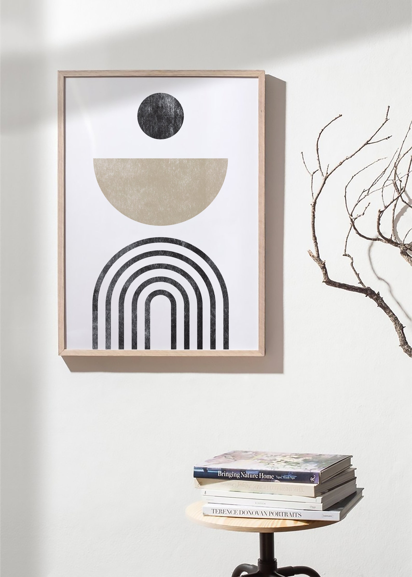 Set of 2 Abstract Geometric Shapes Print Minimal Wall Art | Etsy