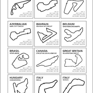 F1 Circuit Coasters. Formula 1 Race Track Gift. All Tracks Available - Etsy