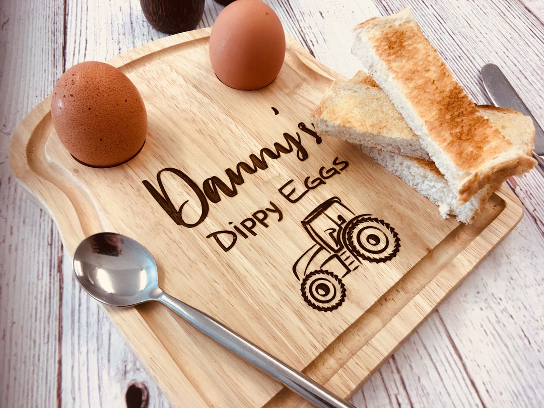 Personalised Dippy Egg Board With Tractor Design, Perfect Gift Idea and ...