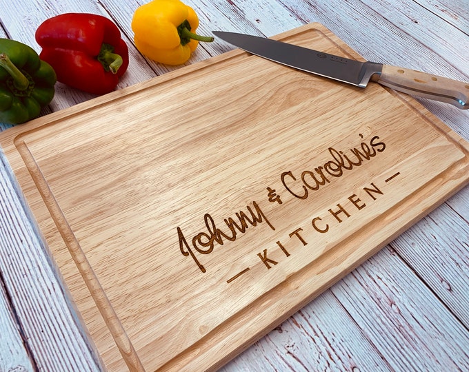 Personalised Large Wooden Chopping Board With Lip. Ideal Gift | Etsy