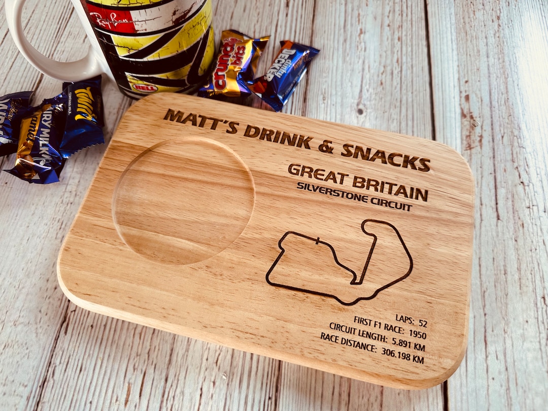 Personalised Drinks and Snacks Board With F1 Track Circuit Design (all ...