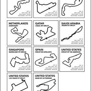 F1 Circuit Coasters. Formula 1 Race Track Gift. All Tracks Available - Etsy