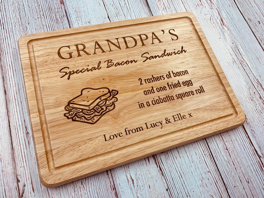 Personalised Wooden Bacon Sandwich Plate, Perfect Bacon Sandwich ...