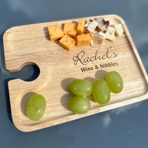 Personalised Wine & Nibbles Board, Sip and Dip Tray, Christmas Snack ...