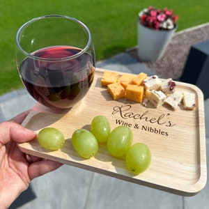 Personalised Wine & Nibbles Board, Sip and Dip Tray, Christmas Snack ...