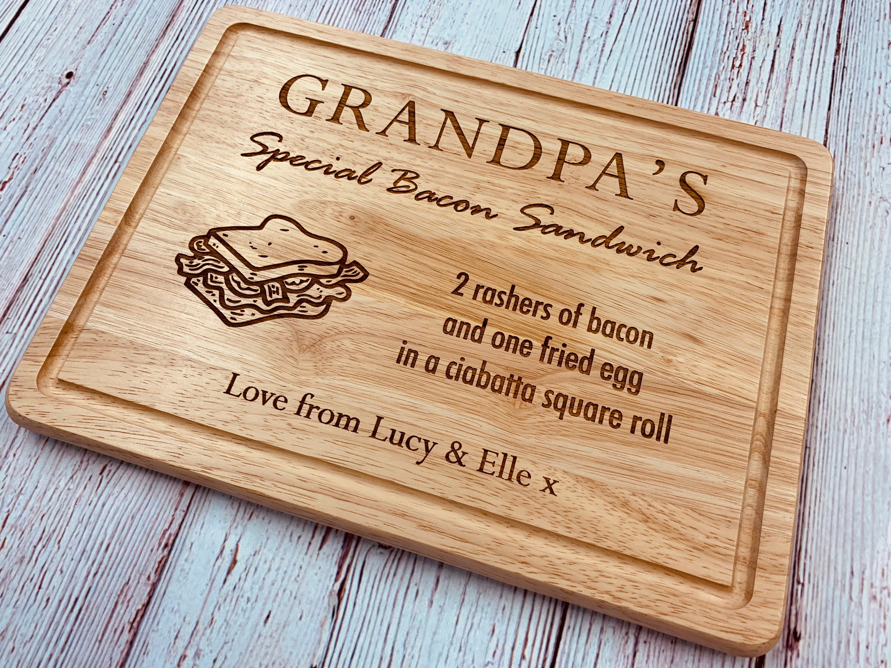 Personalised Wooden Bacon Sandwich Plate Perfect Bacon - Etsy UK