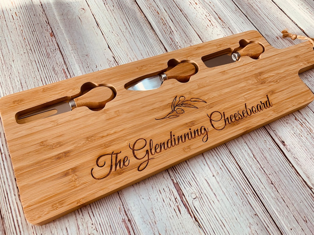 Personalised Bamboo Cheese Board Set. Custom Cheese Board. Ideal Gift ...