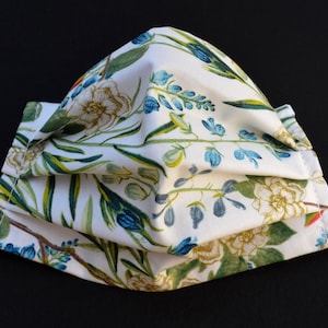 Floral Handmade Dual Layer Cotton Pleated Face Mask With Optional ...