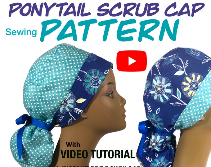 Sewing Pattern & VIDEO TUTORIAL for Reversible Scrub Cap With | Etsy