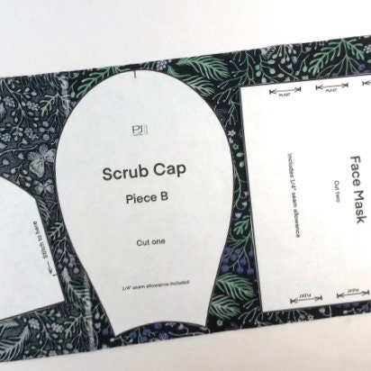 Satin-lined Scrub Cap and Mask Sewing PATTERN With VIDEO Tutorial - Etsy