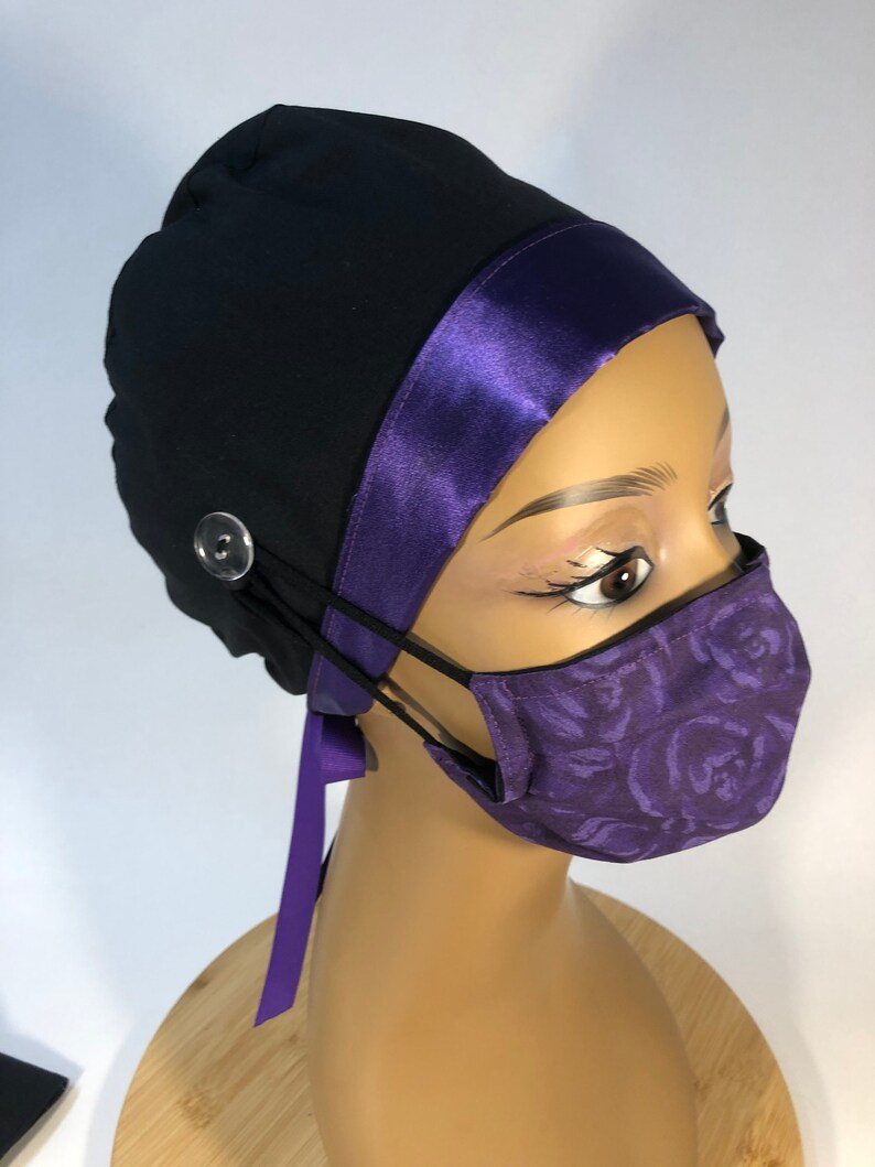 SATIN-lined scrub cap and Mask sewing PATTERN with VIDEO | Etsy