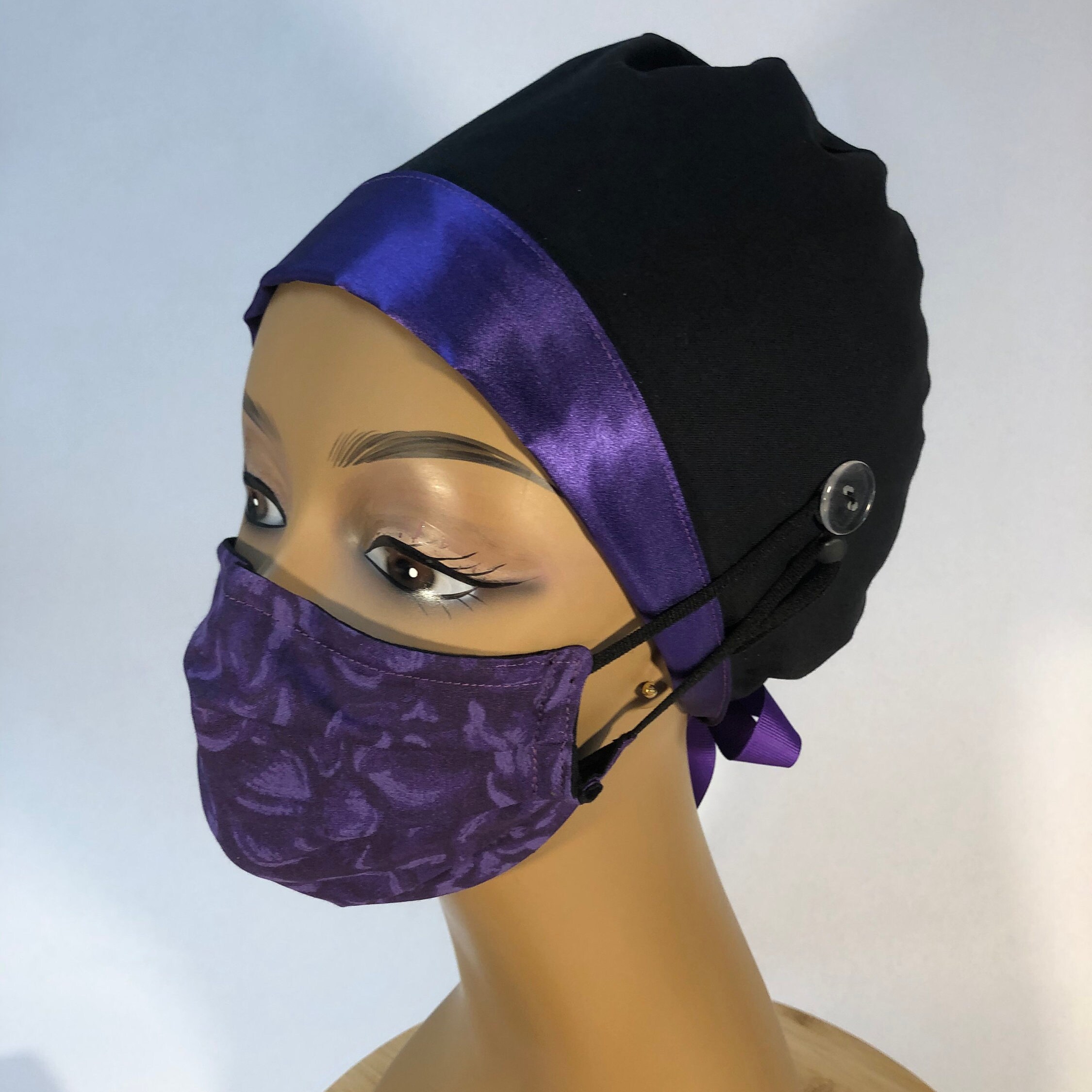 Satin-lined Scrub Cap and Mask Sewing PATTERN With VIDEO Tutorial - Etsy