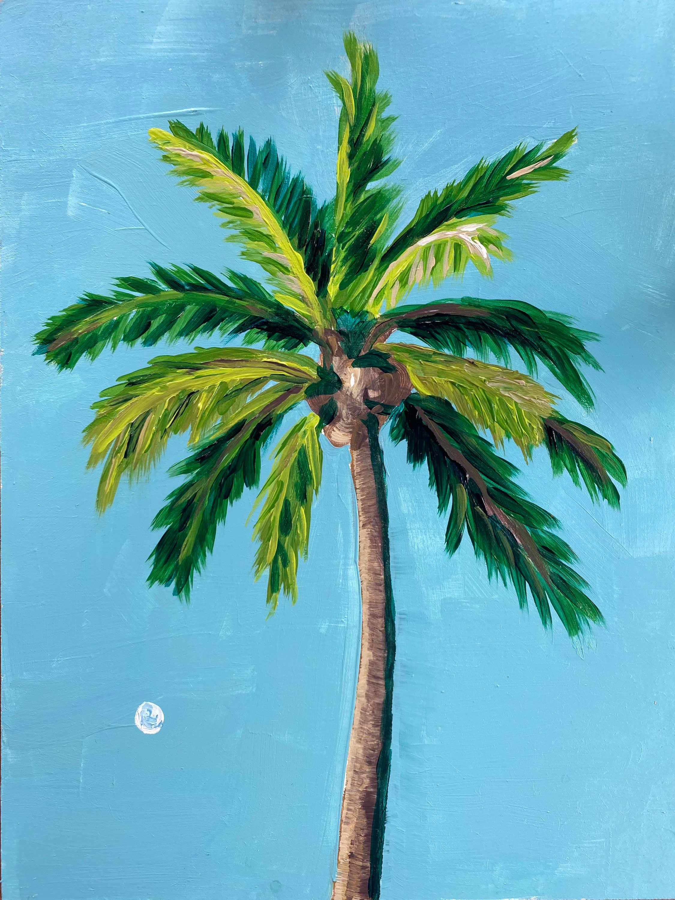 Palm Tree Original Painting - Palm Tree Wall Art Decor - Coastal Wall Art - 9”x11 7/8” - Etsy