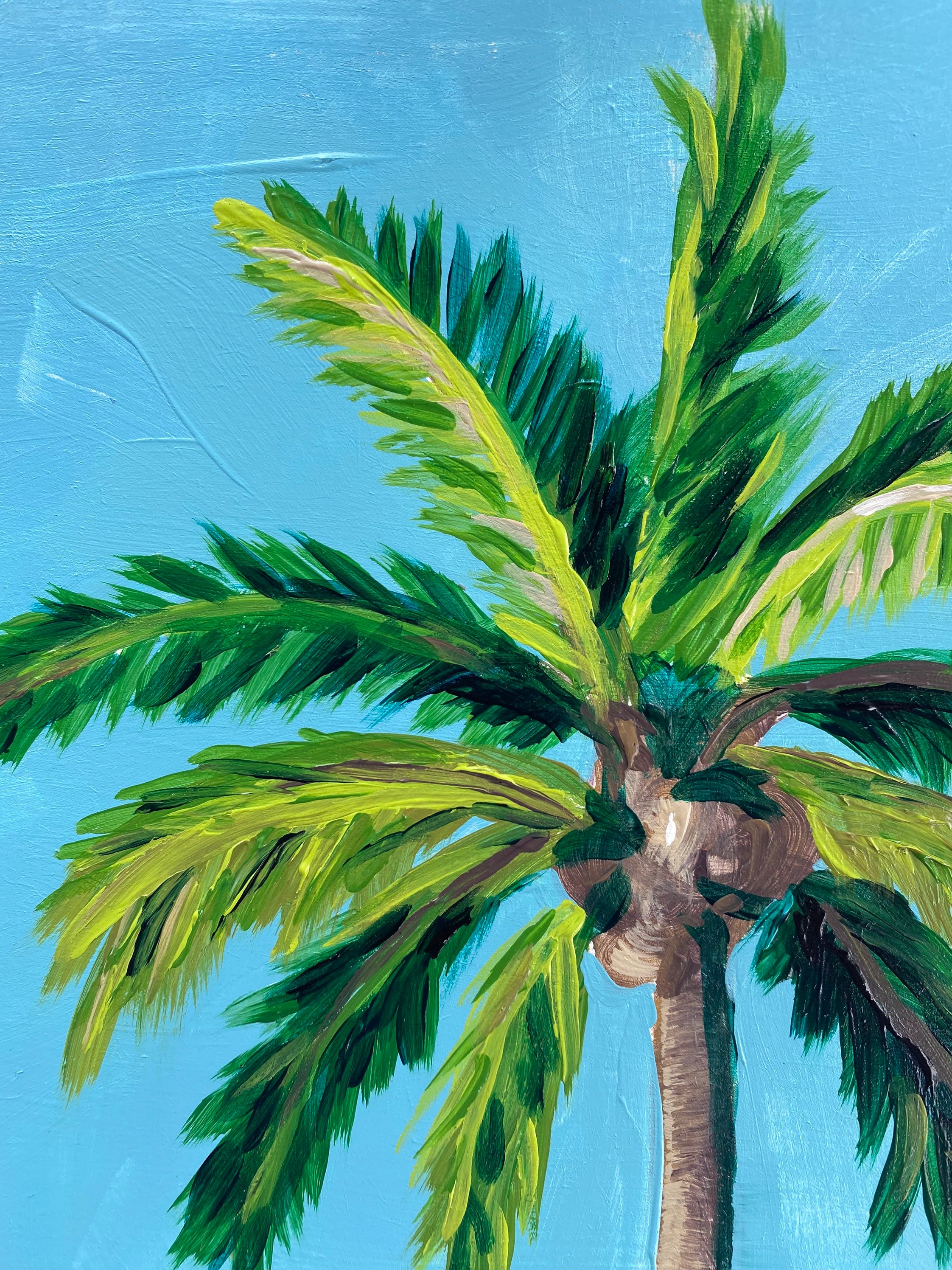 Palm Tree Original Painting - Palm Tree Wall Art Decor - Coastal Wall ...