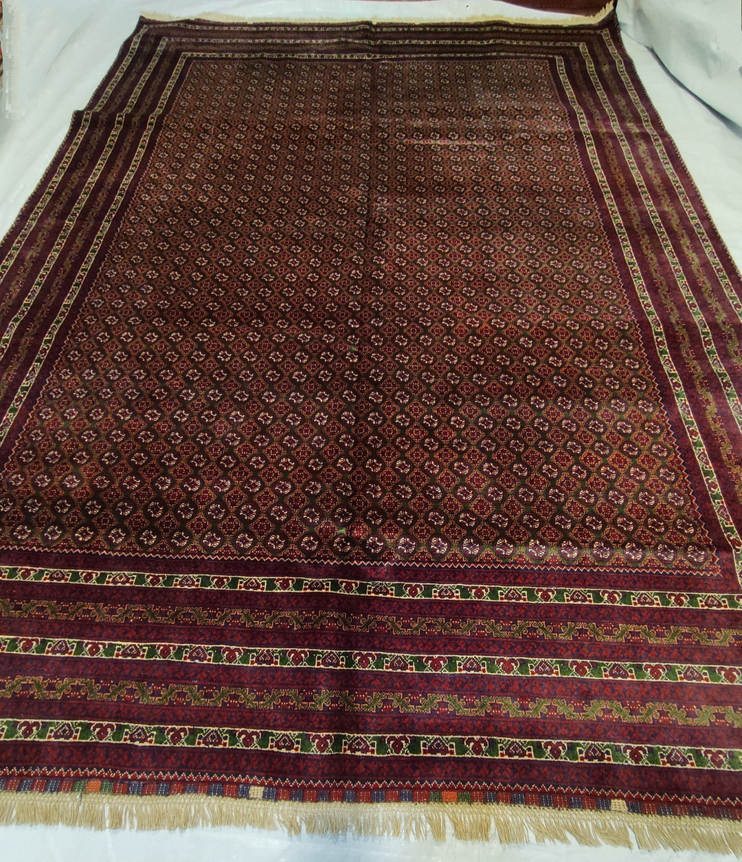 250x339cm Large Mouri Rug Tribal Vintage Natural Wool Rug Hand Knotted ...