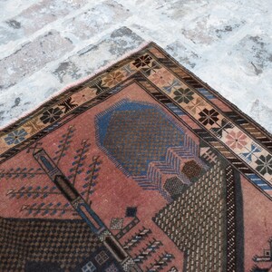 Handmade Vintage Antique Pictorial Rug 2.10x4.8 Ft Oriental - Etsy