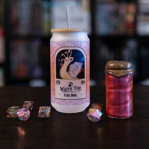 Dnd 18oz Flail Snail Frosted Glass Can (w/ Lid + Glass Straw ...