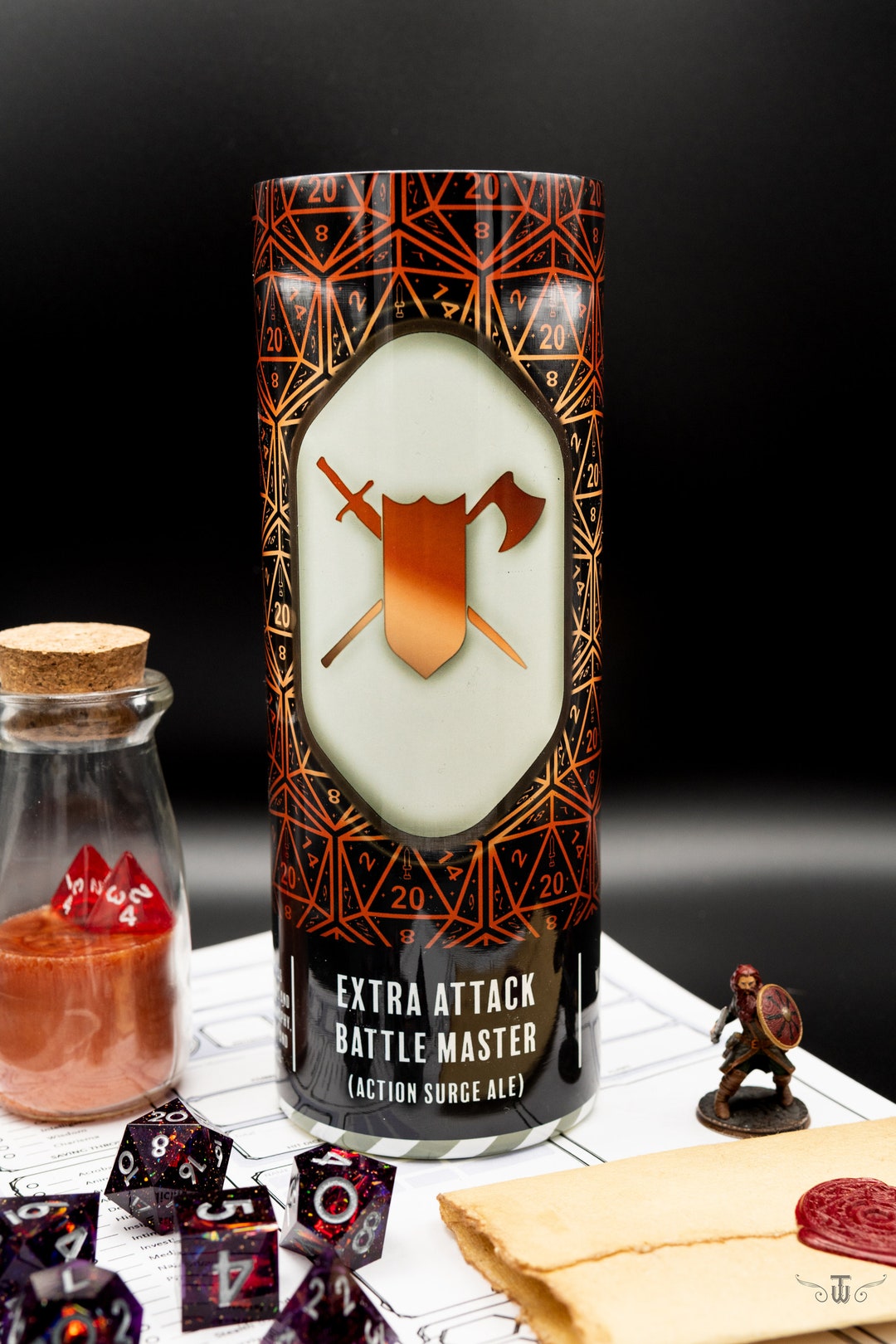 Dnd Fighter 20oz Skinny Tumbler (w/ Lid + Straw) - Customization ...