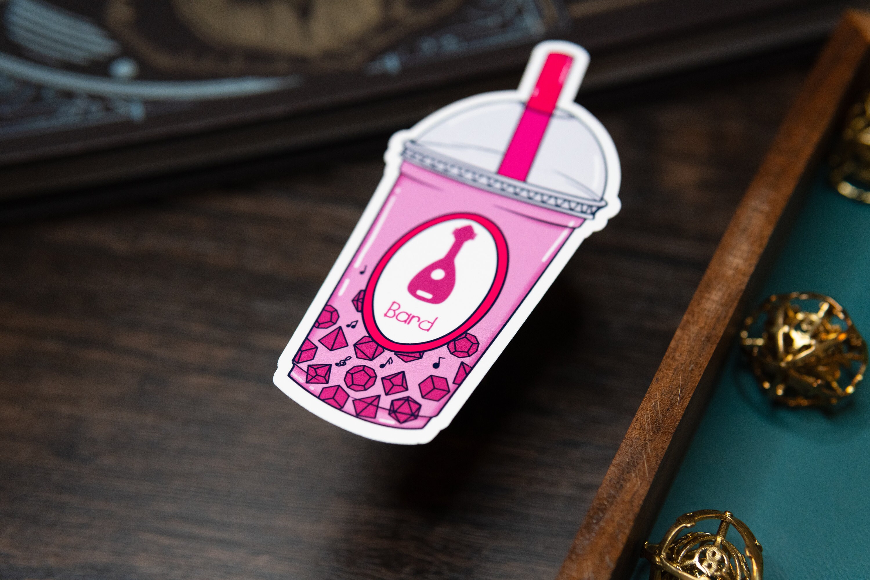 DND Dice Bard Boba Tea Class Sticker - Etsy